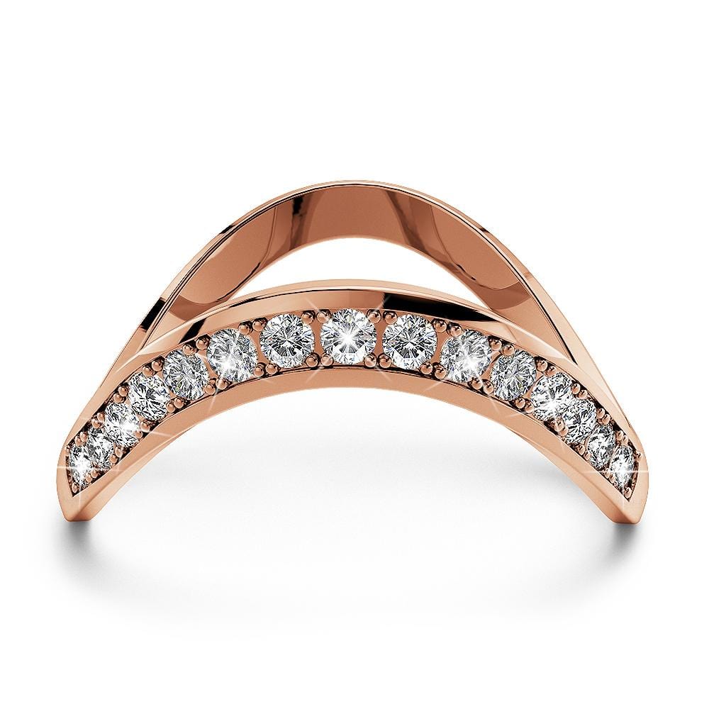 Contortion Ring Embellished With SWAROVSKI® Crystals Rose Gold ...